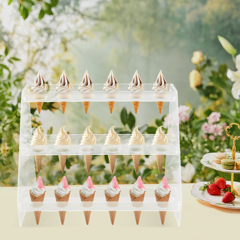 JOYDING 15.75" 3 Layer Ice Cream Holder for Buffets Party 18 Hole | Wayfair