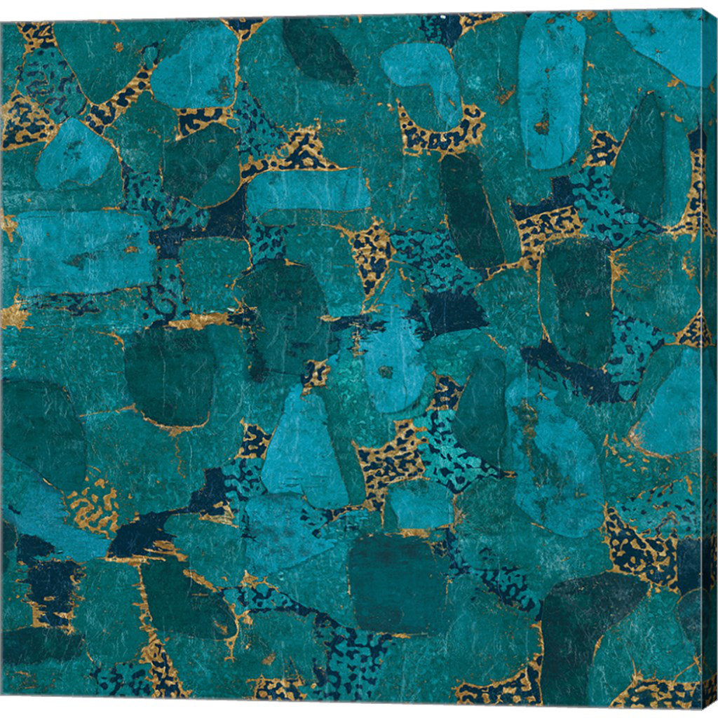 Everly Quinn Gilded Stone Turquoise By Wild Apple Portfolio, Canvas ...