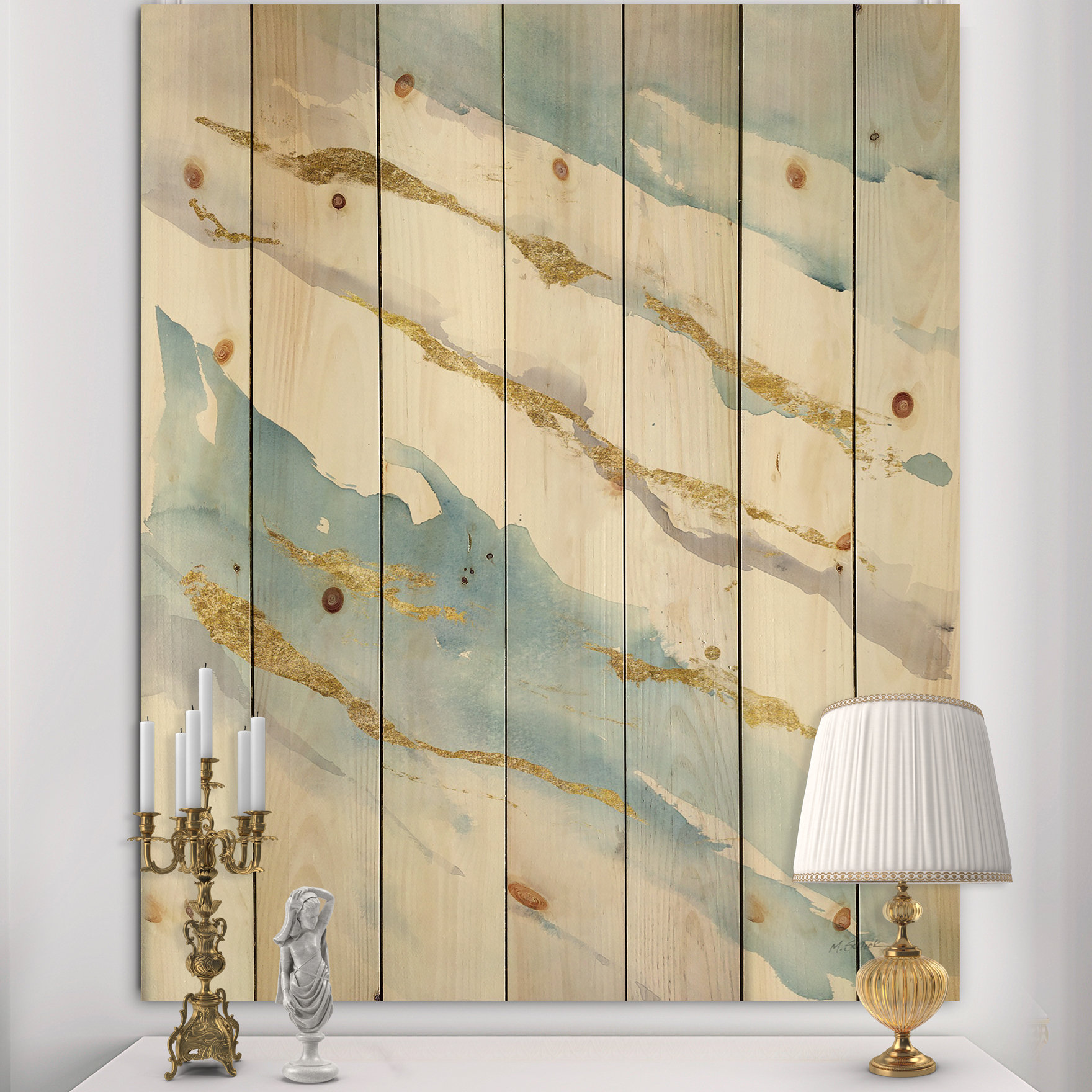 East Urban Home Abstract Drift v2 - Posh & Lux Print on Natural Pine ...
