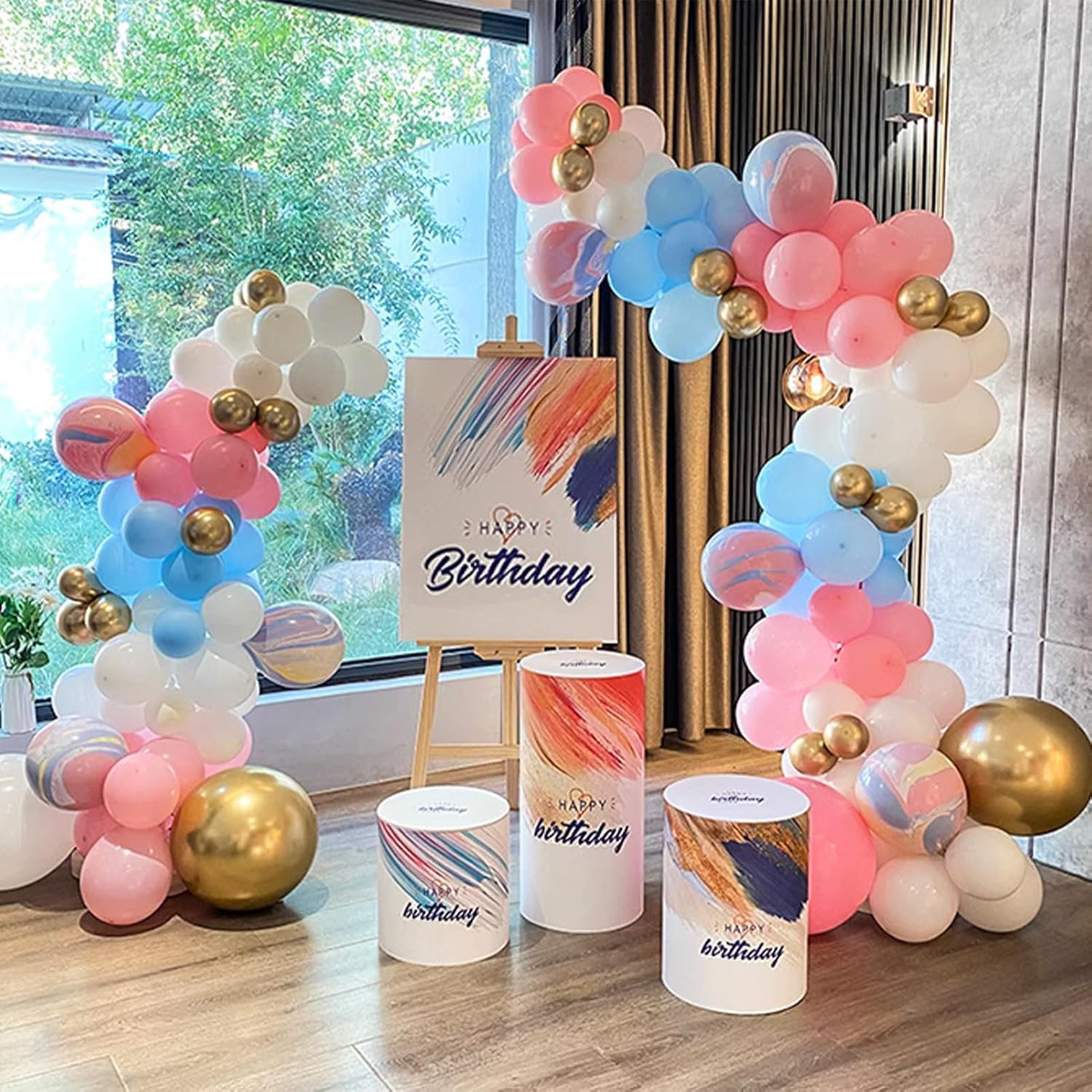 DWDB 8.2ft & 6ft Balloon Arch Kit Free Bending Shape Balloon Arch Stand ...