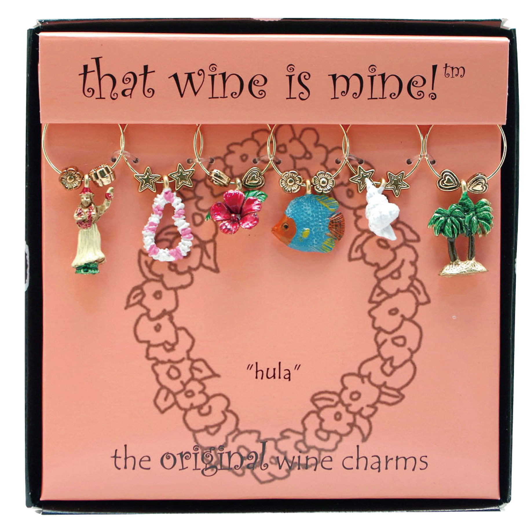 Ebern Designs Mindi Hula 6 Piece Wine Charm Set | Wayfair