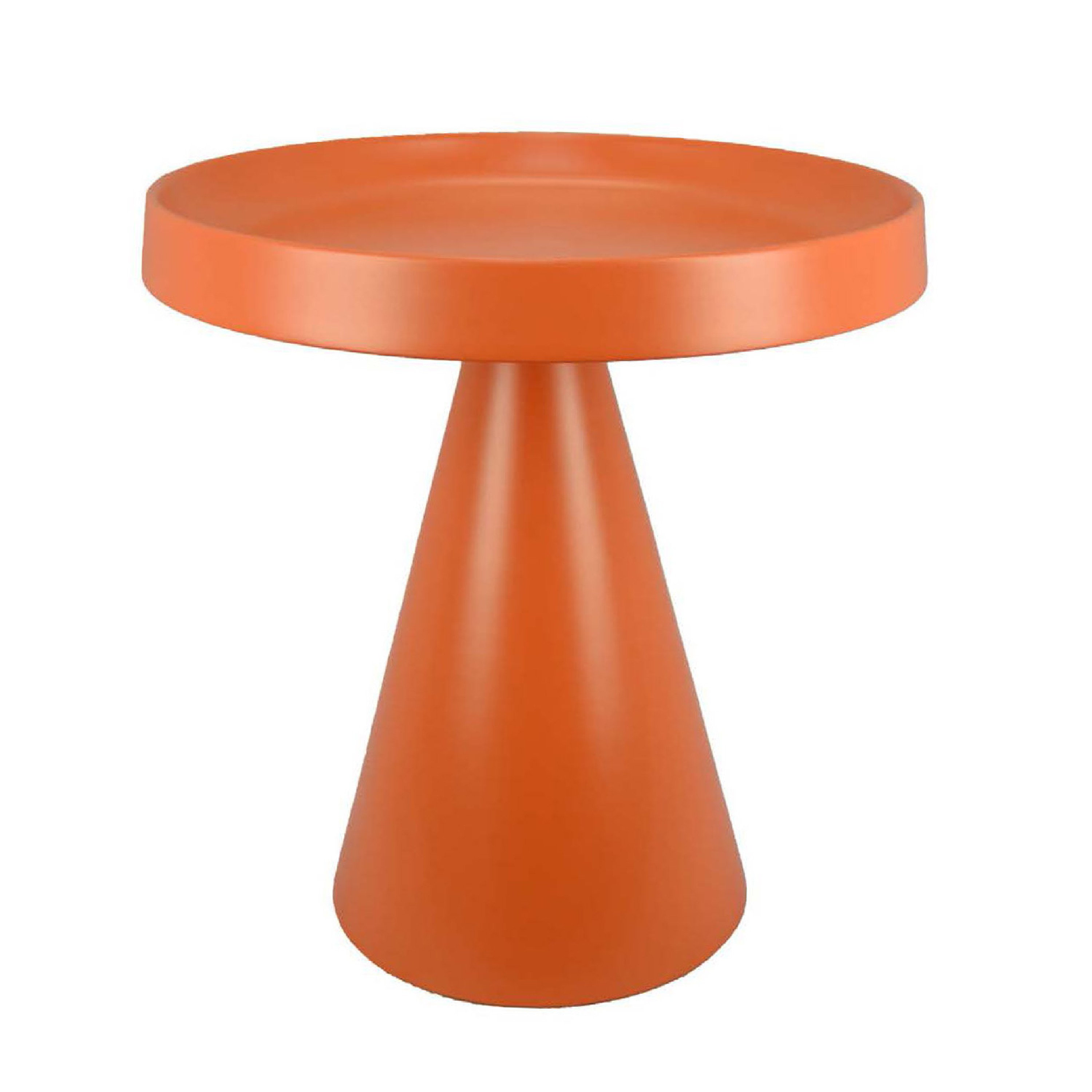 Benjara Plant Stand Table, 19 Inch Round Top Cone Pedestal Base, Orange ...
