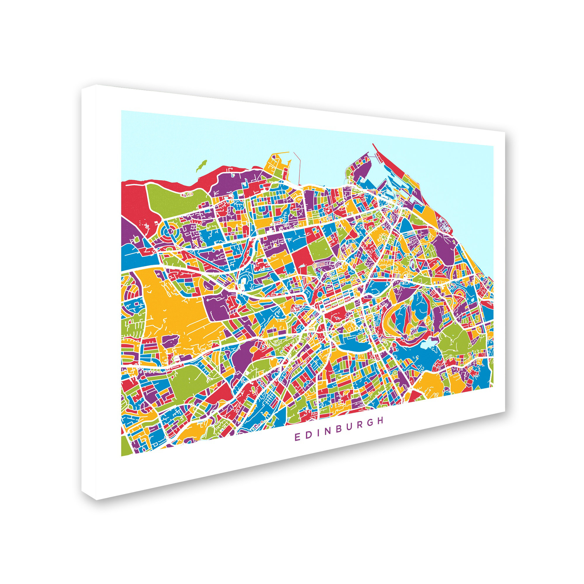 Trademark Fine Art 'Edinburgh Street Map' Graphic Art Print on Wrapped ...