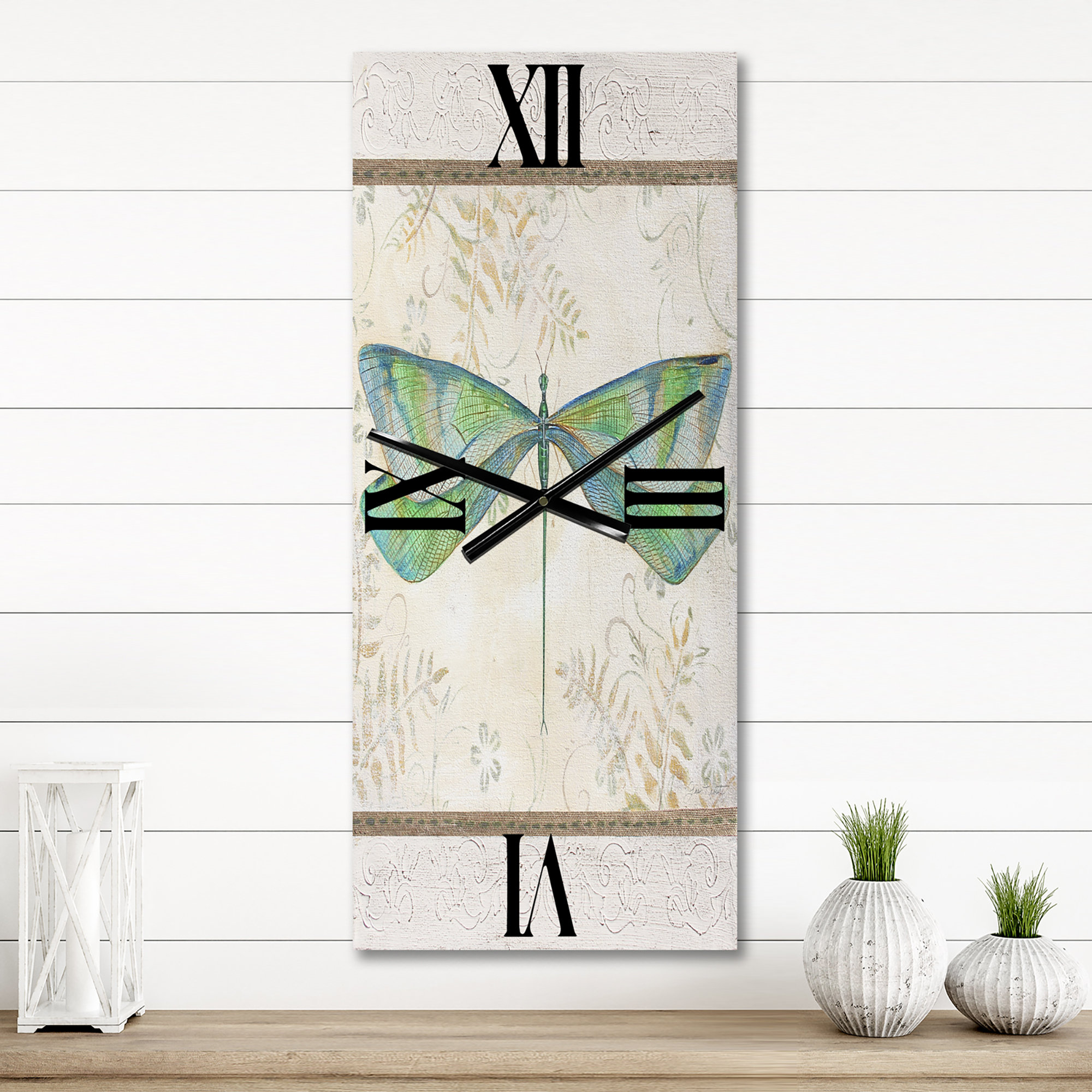 East Urban Home Summer Dragonfly 3 - Cottage 3 Panels Wall Clock | Wayfair