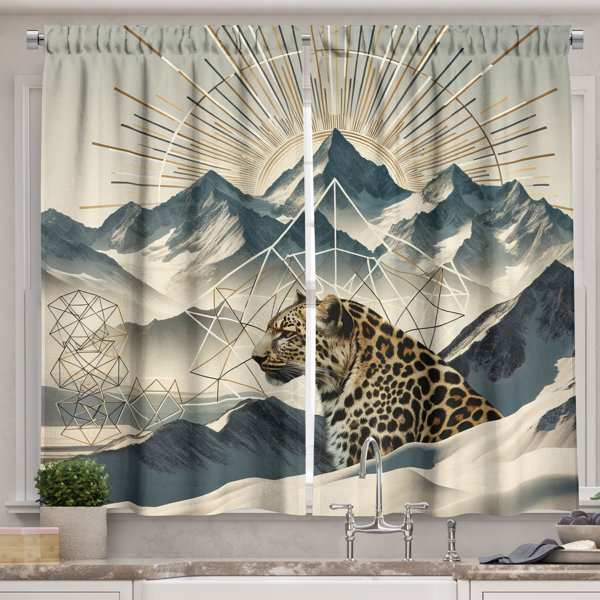 Ambesonne Leopard 55'' W Kitchen Curtain | Wayfair
