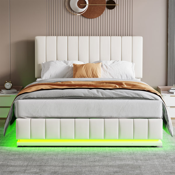 Ivy Bronx Ottoman Double Bed With Led Lighting | Wayfair.co.uk