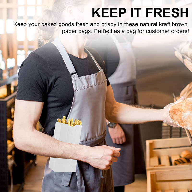 Prep & Savour Daneeka White Paper Lunch Bags - 5 lb Grocery Bags | Wayfair