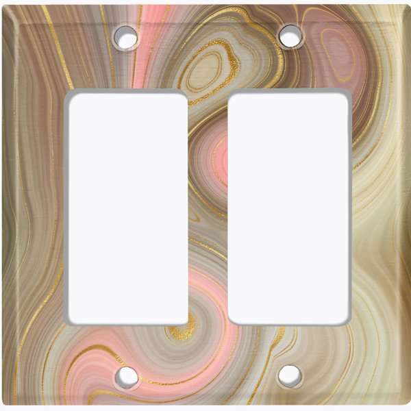 WorldAcc Metal Light Switch Plate Outlet Cover (Marble Earth Strata ...