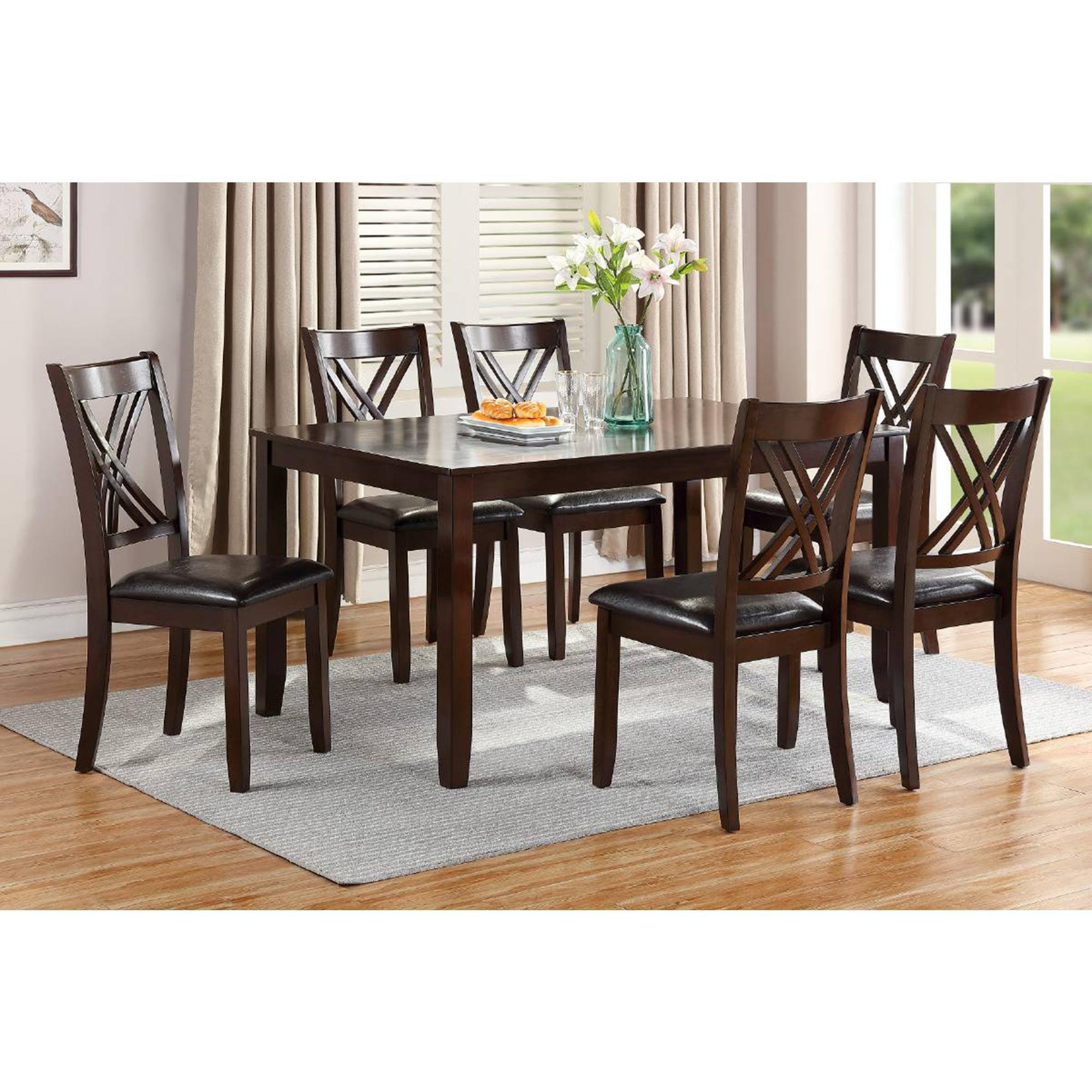 Red Barrel Studio® 7pcs Dining Set Dining Table 6 Side Chairs | Wayfair
