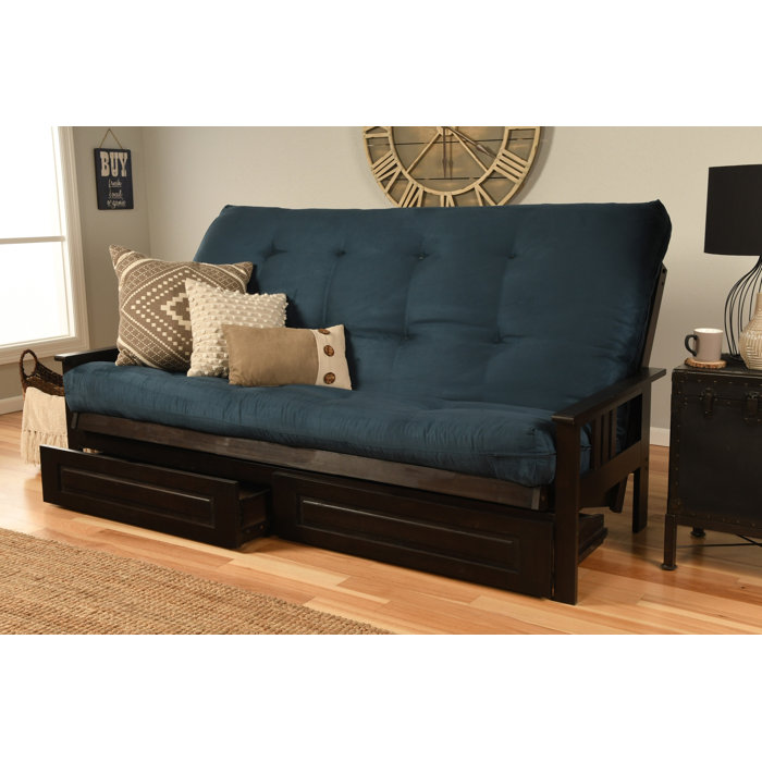 The Twillery Co.® Stratford 86" Queen Futon and Mattress with Drawer ...