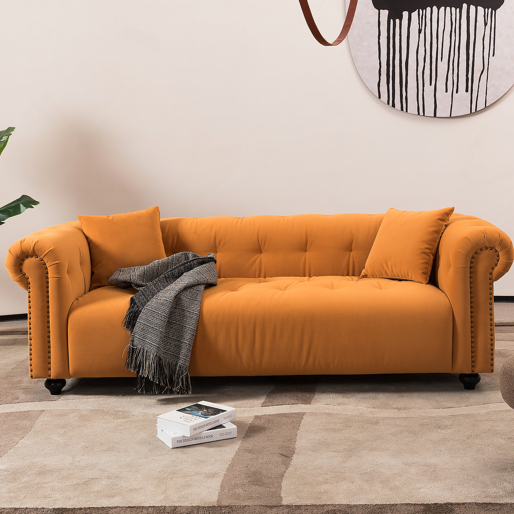 BOSTINS Retro Medieval Sofa With Plush Pillows For Ultimate Comfort ...