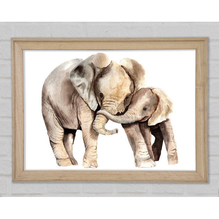Latitude Vive Elephants Holding Trunks - Single Picture Frame Art ...