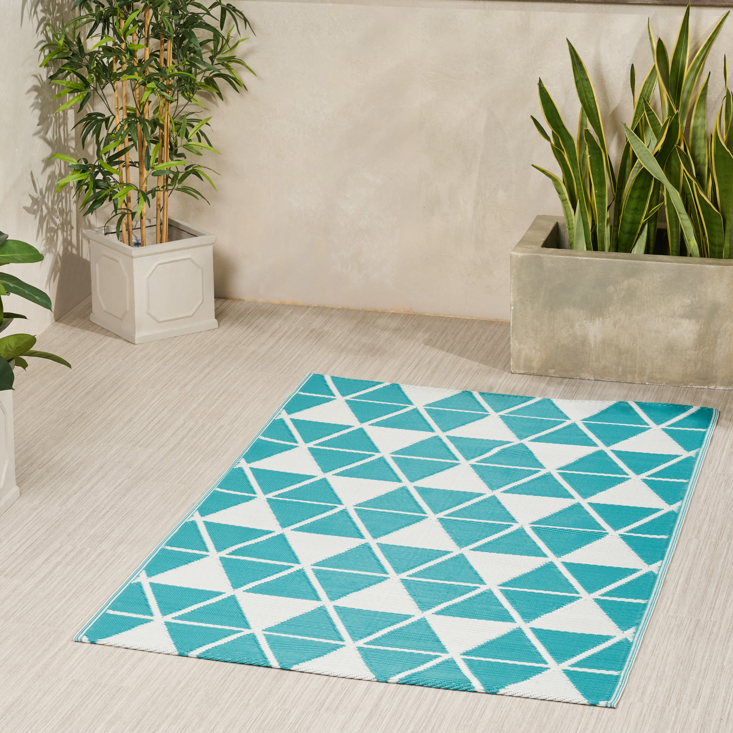 Wrought Studio™ Riley Outdoor Modern Scatter Rug | Wayfair