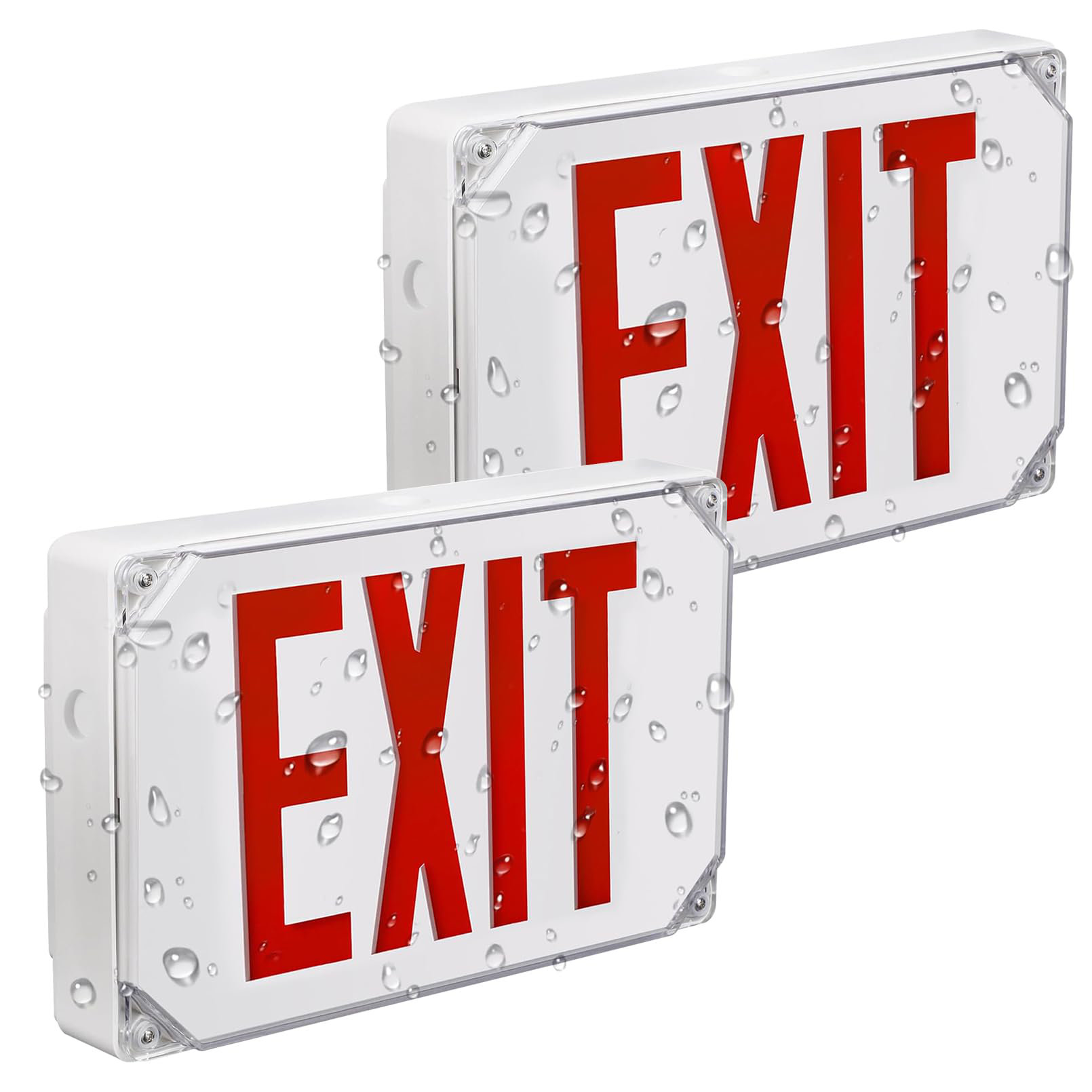 HD FLOORING, INC. LED Exit Sign, Wet Location Exit Sign With Battery ...