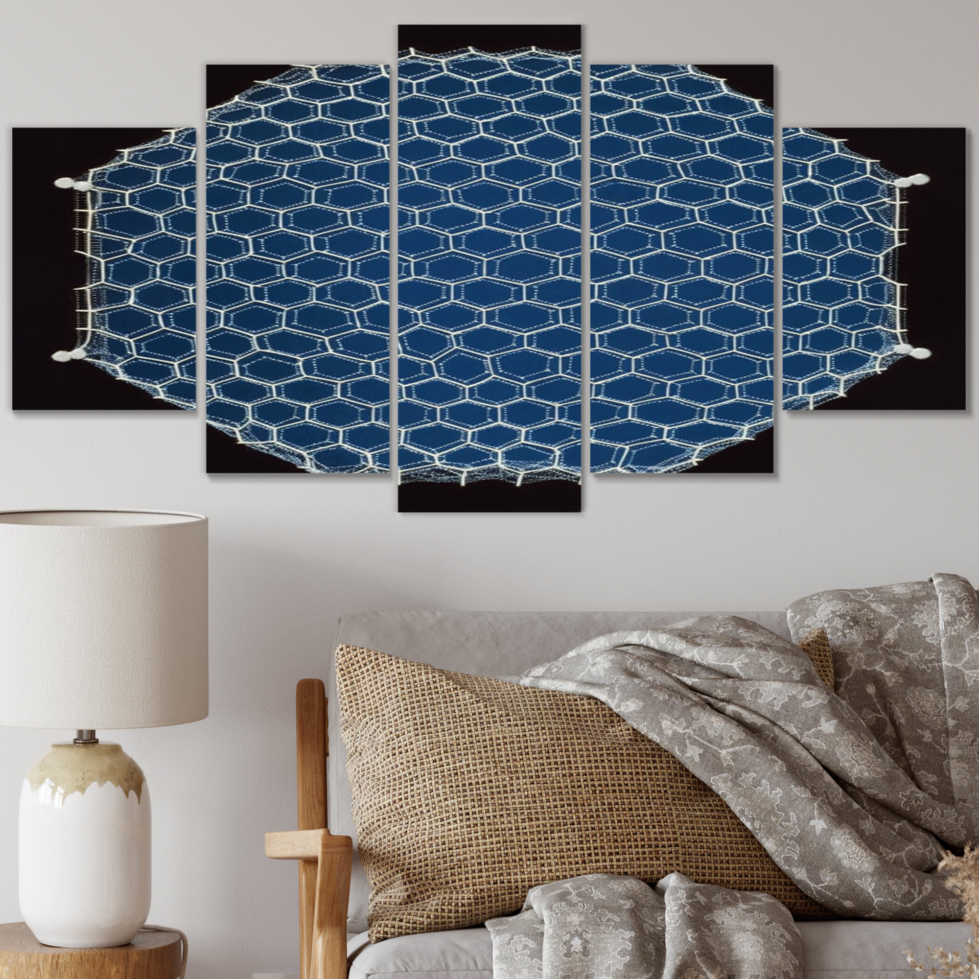 Design Art Hexagon Space Hive Infinity Matrix - Fractals Canvas Wall ...