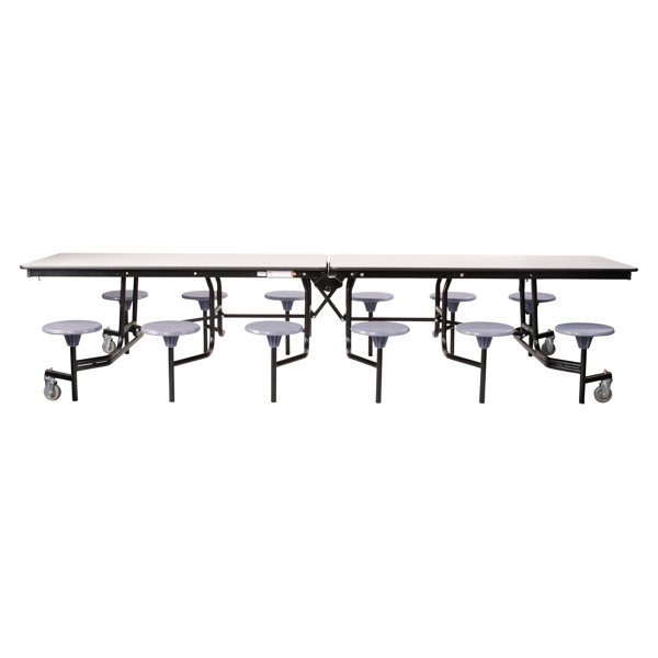 National Public Seating NPS Mobile Cafeteria Table with Stools, 12 ...