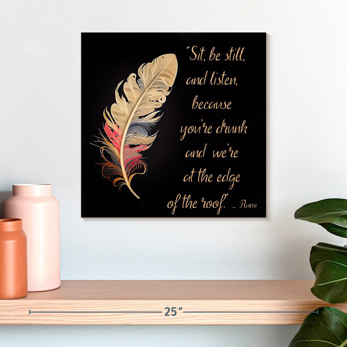 Ebern Designs Tergel Be Still Listen Quote Feather | Wayfair