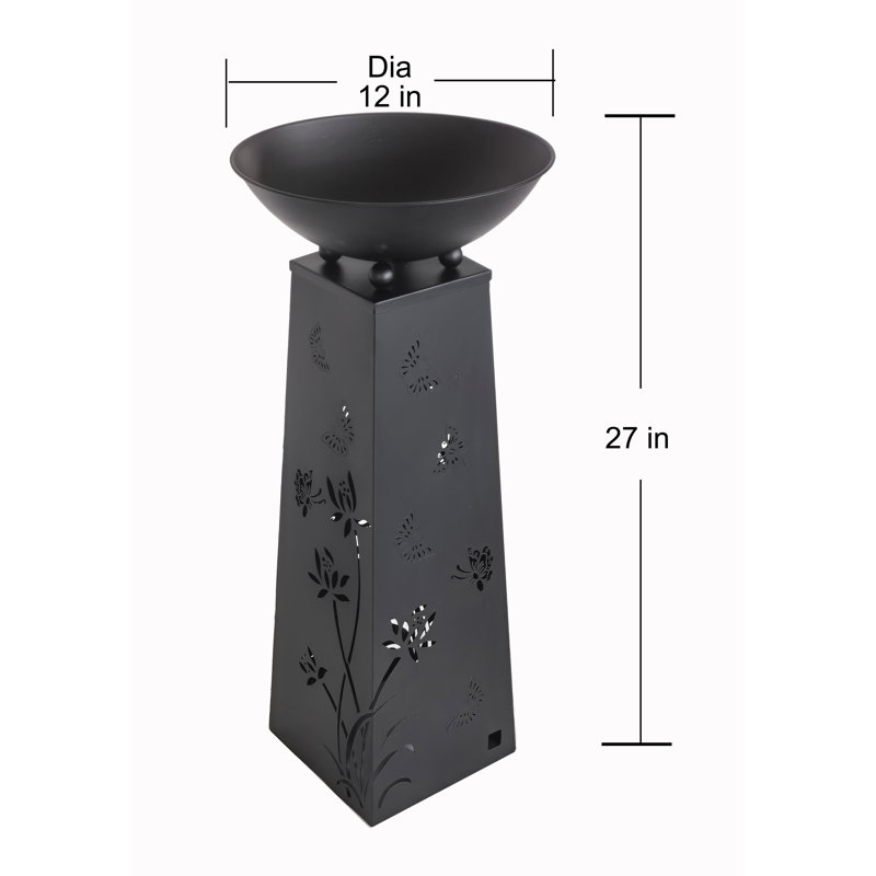 Hi-Line Gift Ltd. Solar Lighted Butterfly Metal Planter Holder | Wayfair