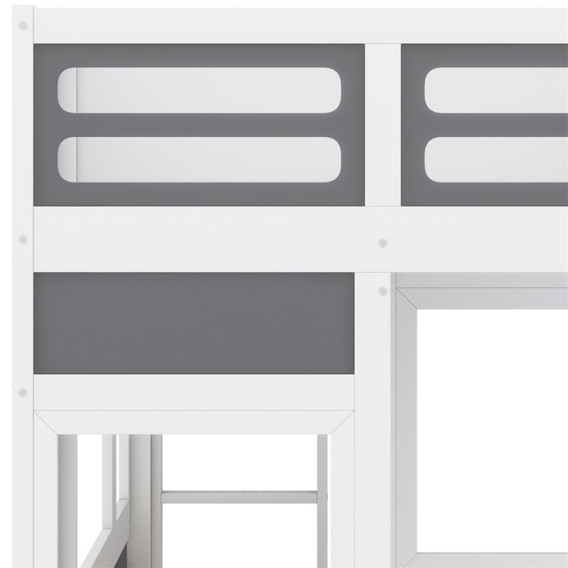 Harriet Bee Bus-Shaped Bunk Bed With Decorative Wheels And Storage ...