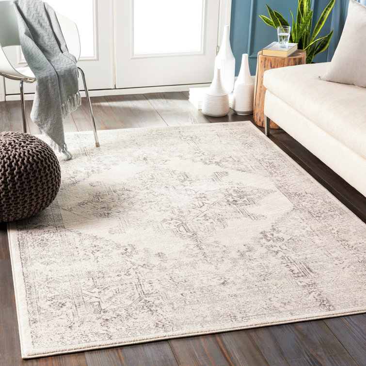 Latitude Vive Arjona Machine Woven White/Grey Rug | Wayfair.co.uk