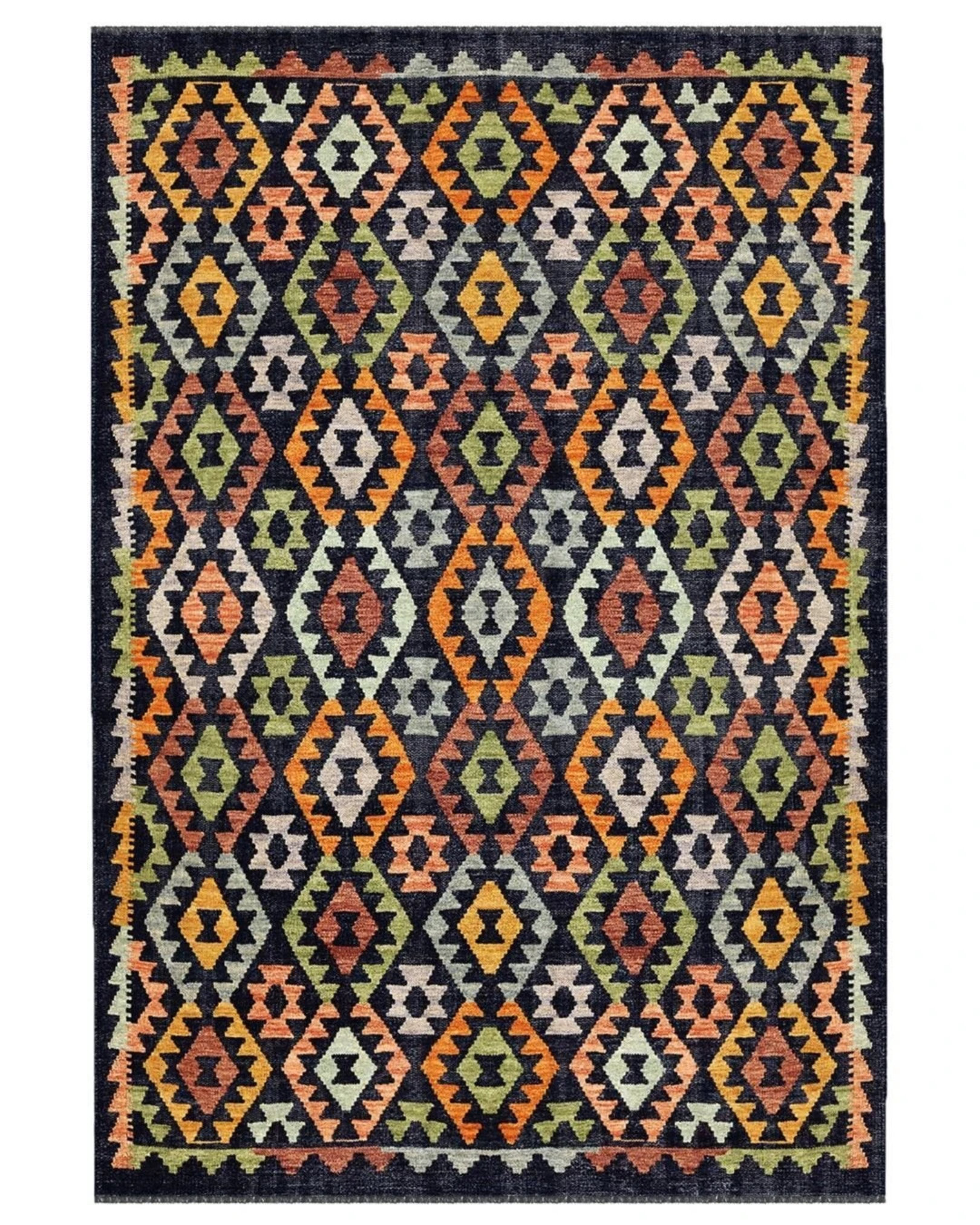 Bungalow Rose Cole Moroccan Black Machine Woven Cotton Polyester Area ...