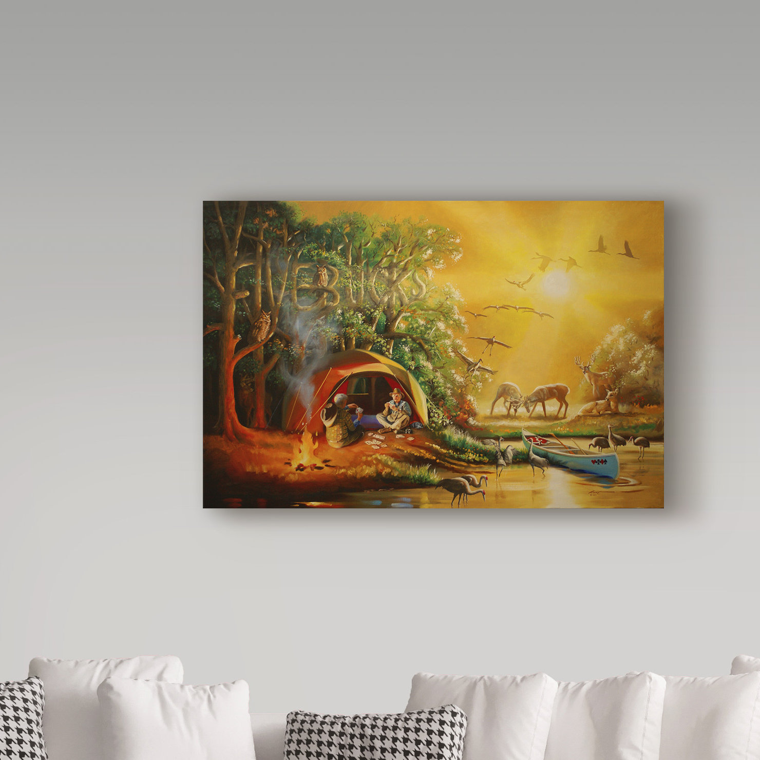 Trademark Fine Art 'Five Bucks' Acrylic Painting Print on Wrapped ...