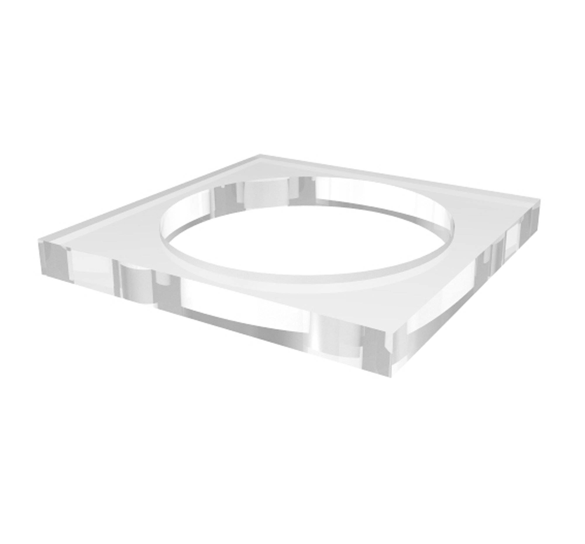 Ivy Bronx 10 x 10 x 1" Acrylic Riser with 8" Centre Hole, Paper Weight ...
