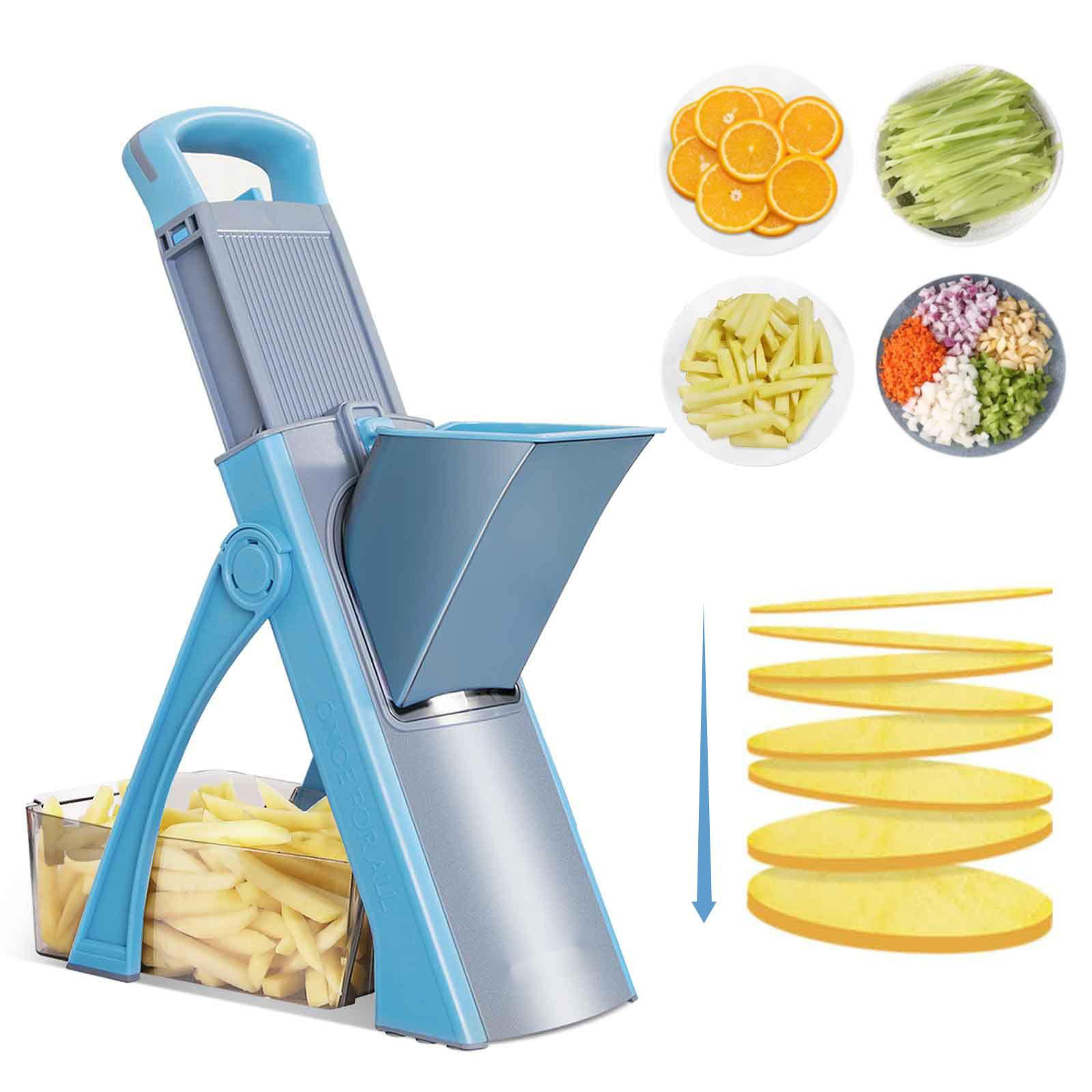 ColorLife Upgrade Safe Mandoline Slicer, Bigger Entrance Vegetable ...