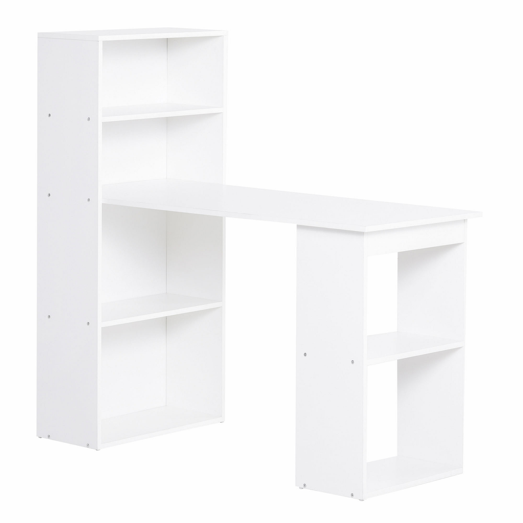 Latitude Run® Modern Home Office Desk With 6-Tier Storage Shelves, 47 ...