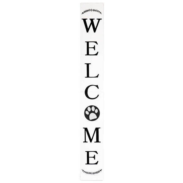 Gracie Oaks Lalita Animal Paw Welcome Sign | Wayfair