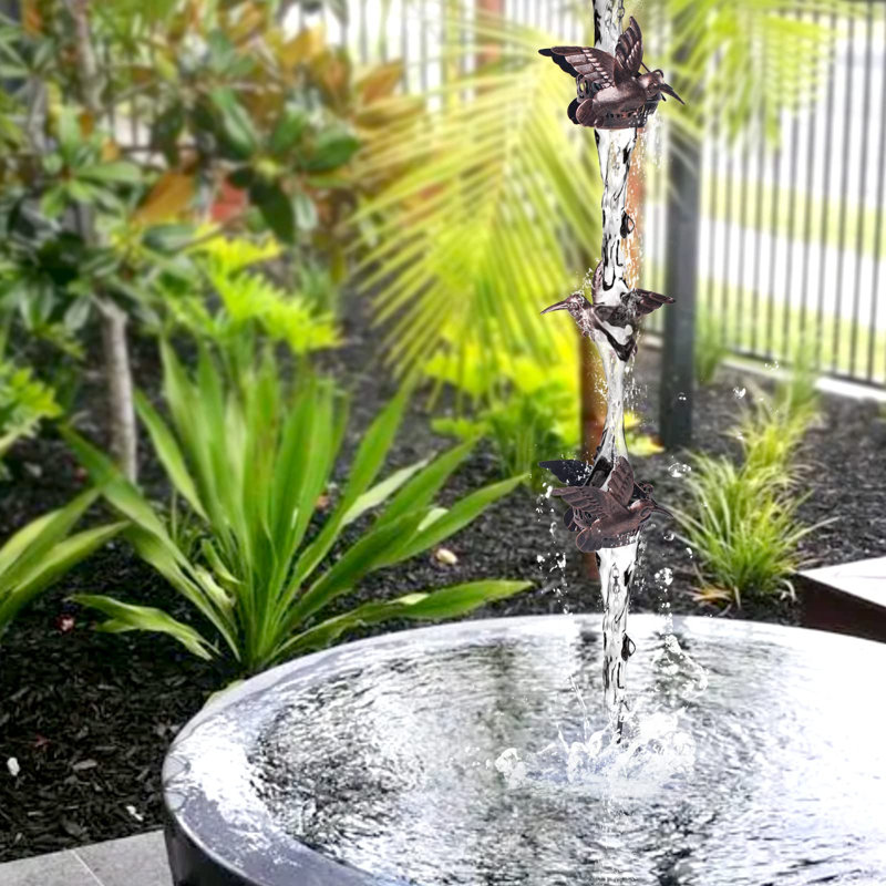 Arlmont & Co. 8.5ft Adjustable Rain Chain Cups | Wayfair