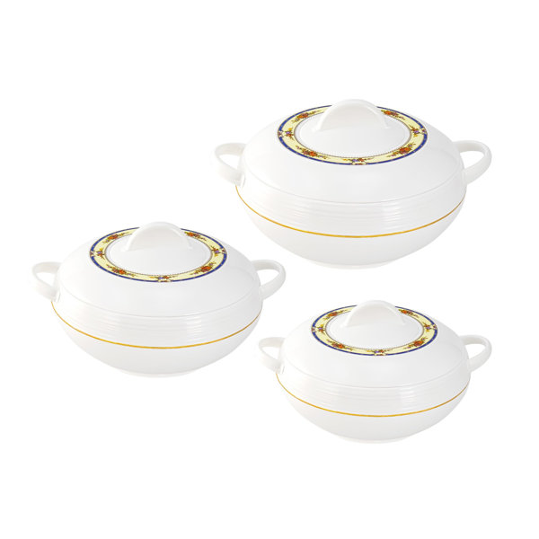 Belfry Kitchen Insulated Casserole With Lid - Set Of 3 - 1.2, 1.6 And 2 ...