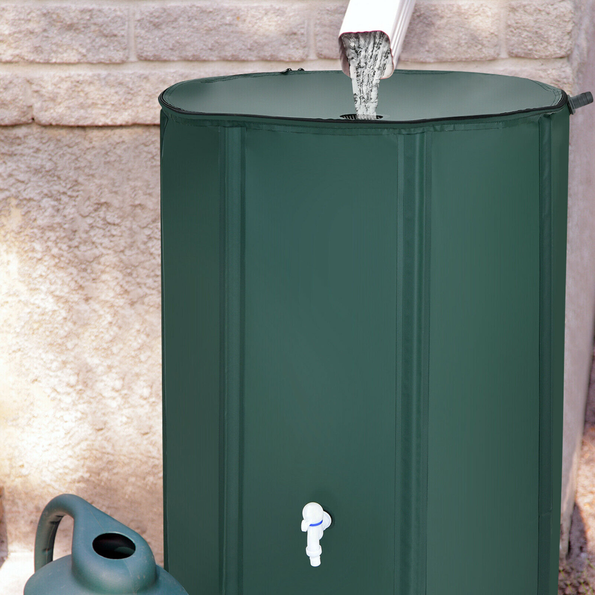 Gymax 60 Gallon Portable Rain Barrel Water Collector Collapsible Tank W ...