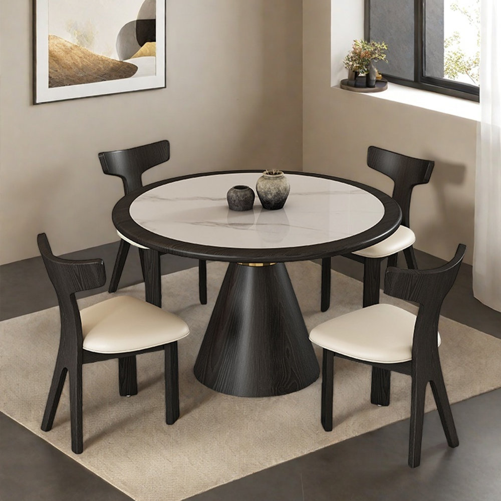 Elamer Nordic style high-end round dining table set - Wayfair Canada
