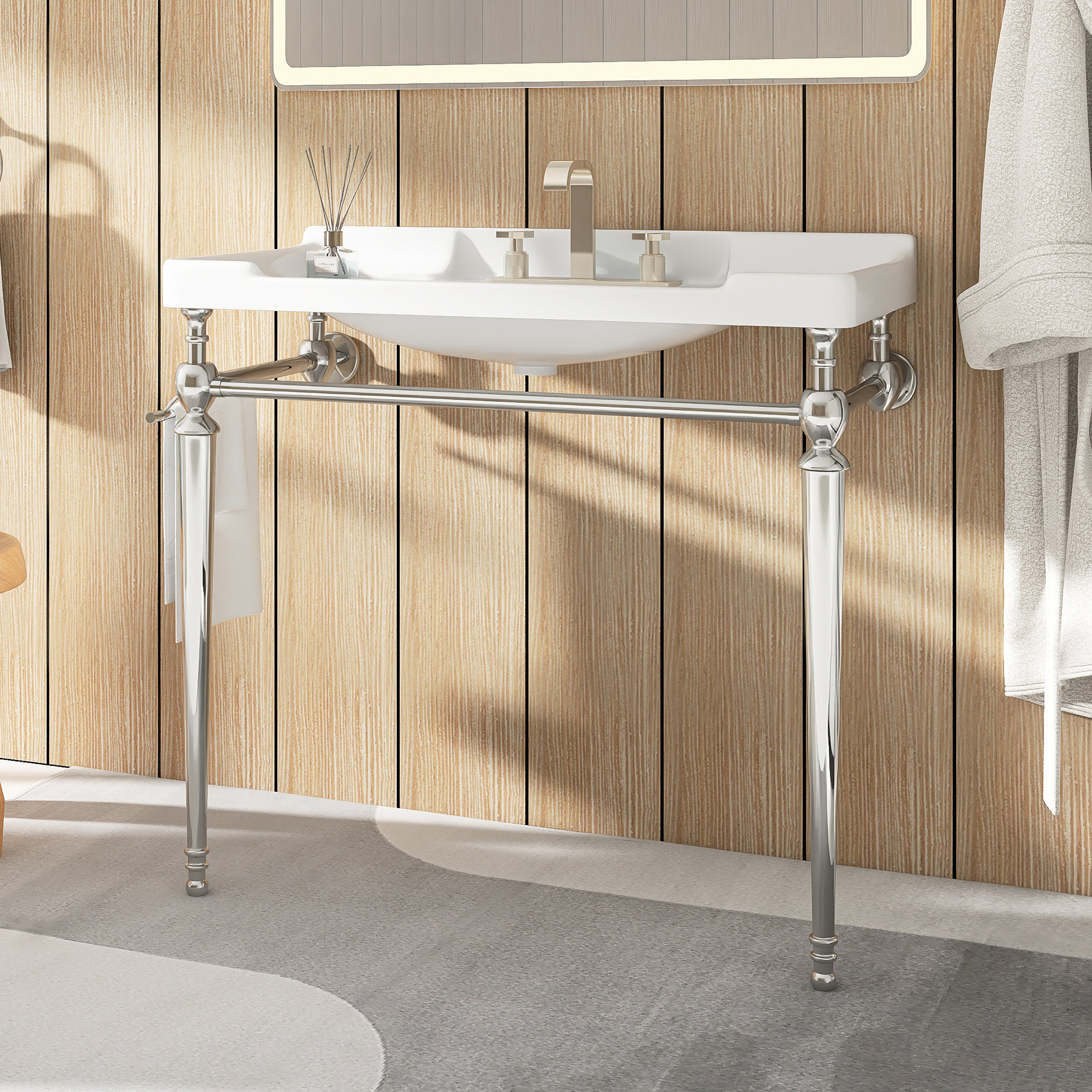 House of Hampton® 36" Bathroom Console Sink, Wall-Mounted Ceramic ...