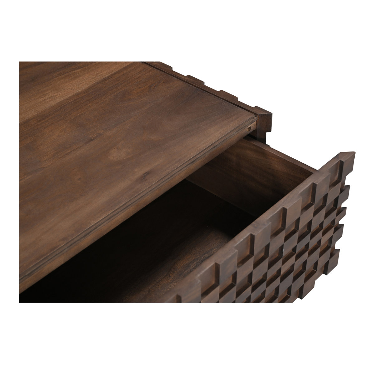 AllModern Givens 42" Carved Wood Storage Coffee Table | AllModern