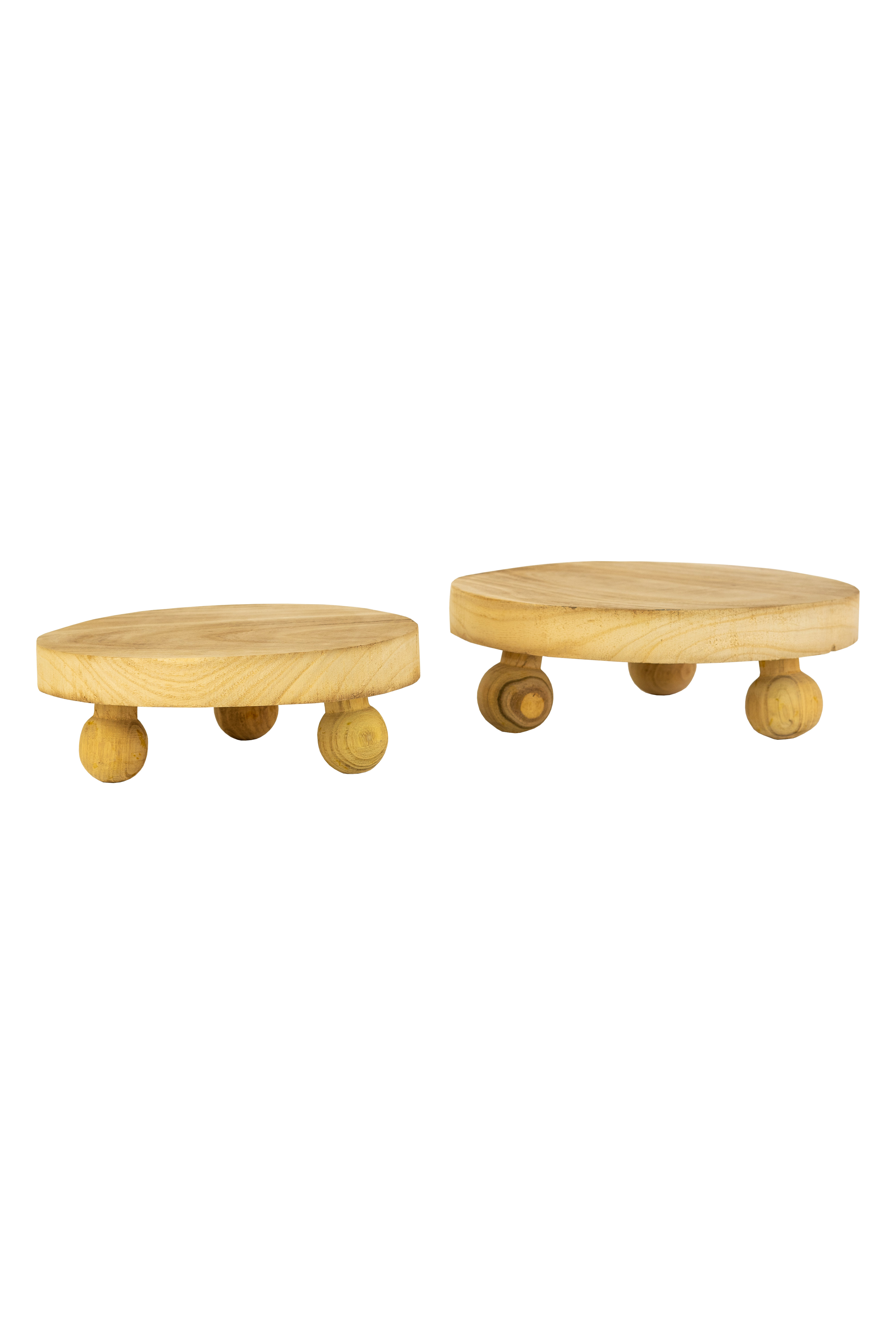 Union Rustic SET OF TWO ROUND WOODEN RISERS | Wayfair
