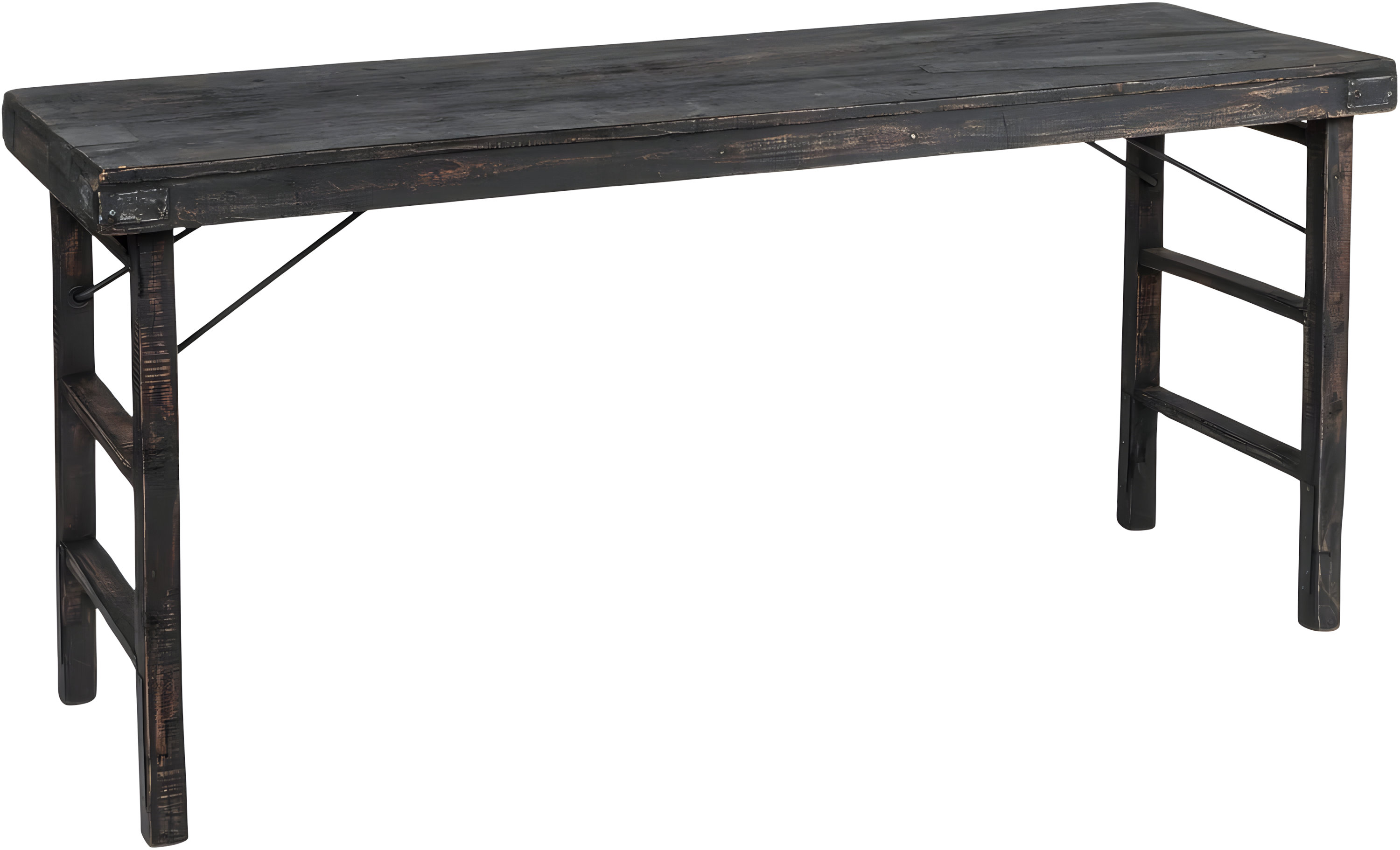 BY Family Reclaimed Wood Folding Console Table With Distressed ...
