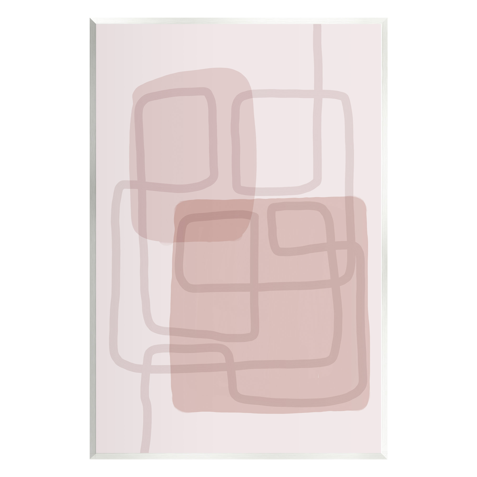 Stupell Industries Soft Abstract Boho Squares Framed Floater Canvas ...