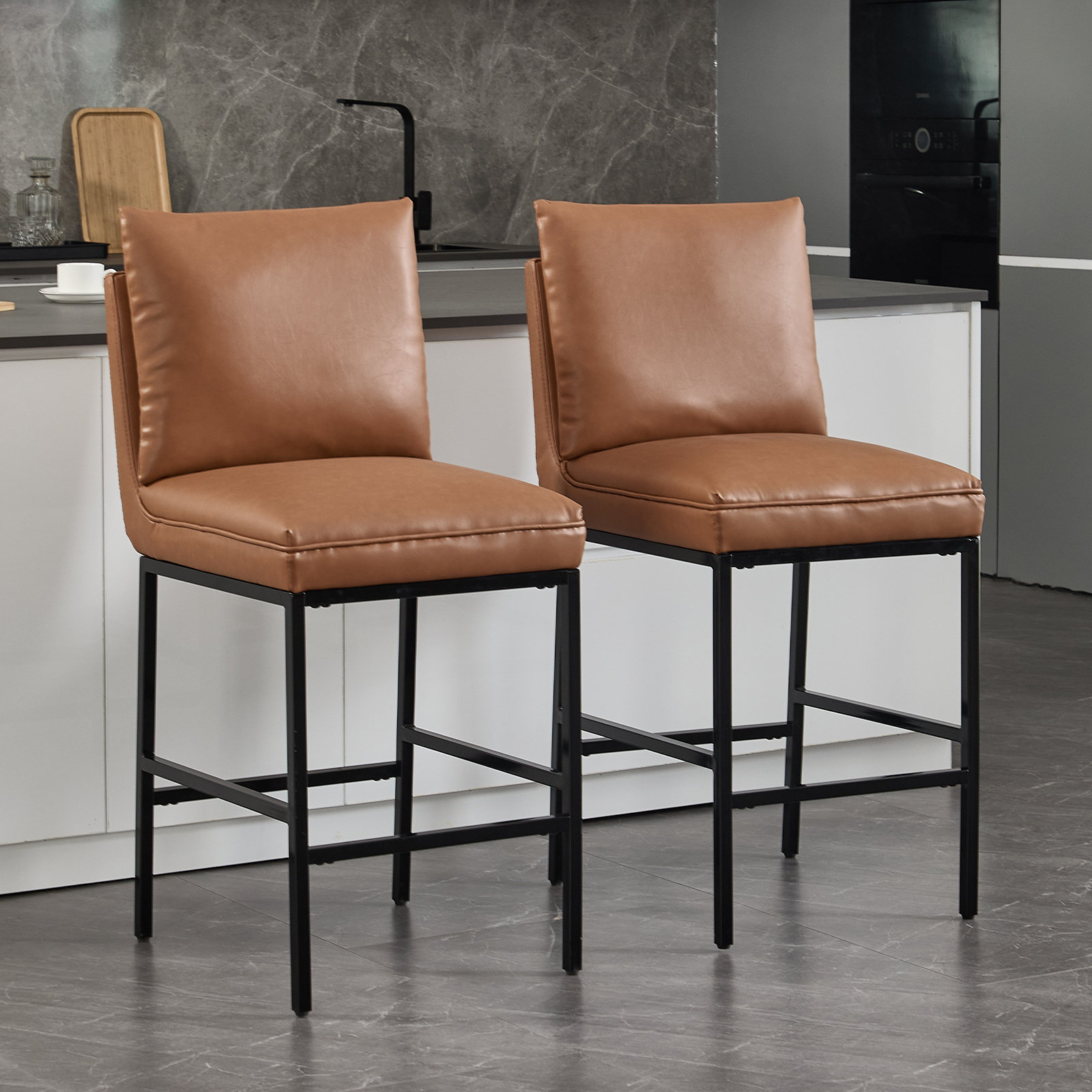 Latitude Run® Modern Bar Stools Upholstered Counter Stools With ...