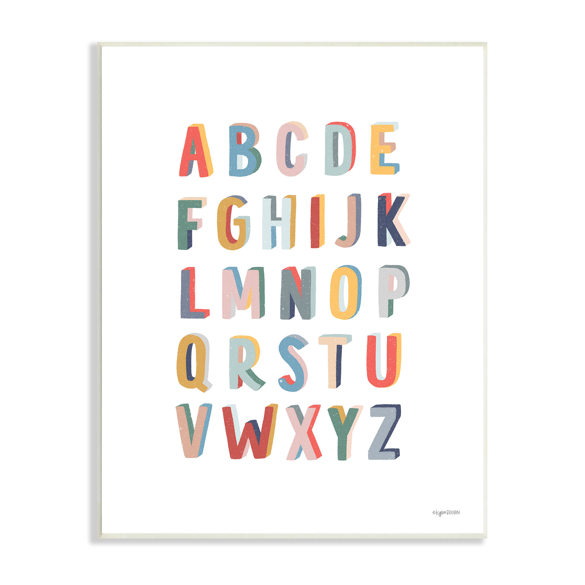 Stupell Industries Simple Alphabet Block Letters Symbols Design by Kyra ...