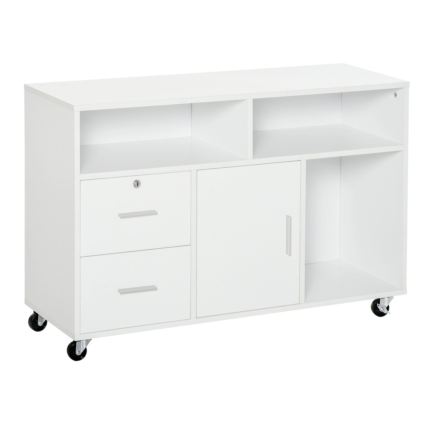 Winston Porter Printer Stand Home Office Mobile Cabinet With Caster ...