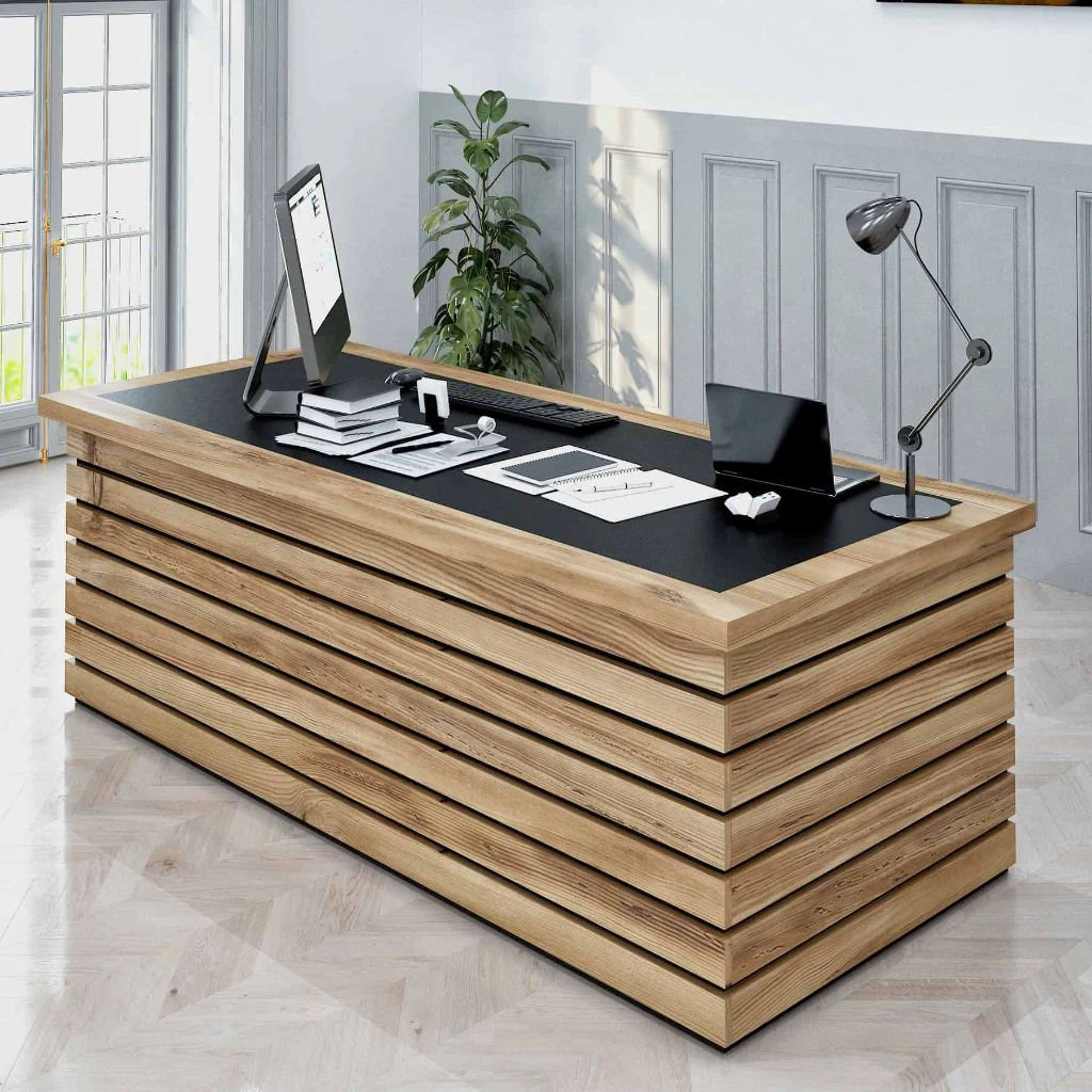 Latitude Run® ELISE 87 Modern Home & Office Furniture Desk in Rustic ...