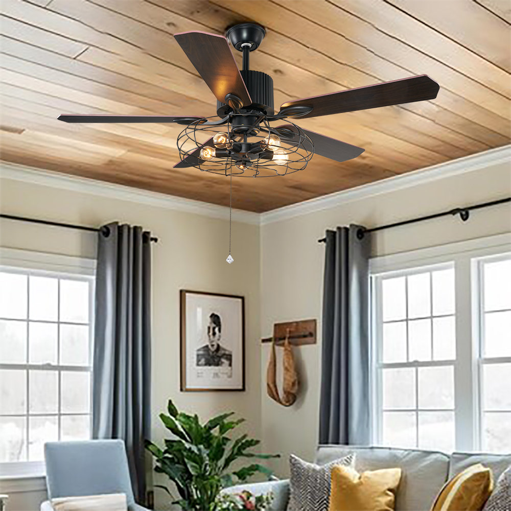 Williston Forge 20" Deshard 5 - Blade LED Smart Crystal Ceiling Fan ...