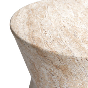 Ivy Bronx Hourglass Travertine Stone Finish Italian Design MgO Side ...
