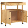 Winston Porter Raford Rolling Kitchen Cart with Solid Wood Top | Wayfair