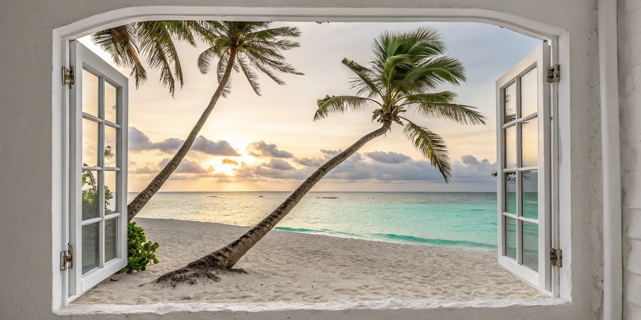 Bay Isle Home™ Golden Tranquility - Ocean Sunset Through Window View ...