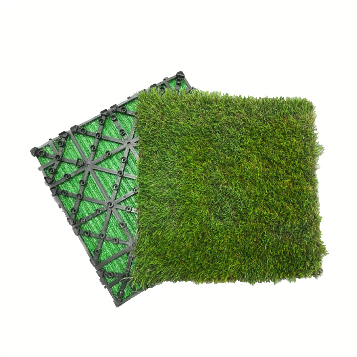 Serene Resin Artificial Grass Turf Tiles Interlocking Set of 35pcs ...