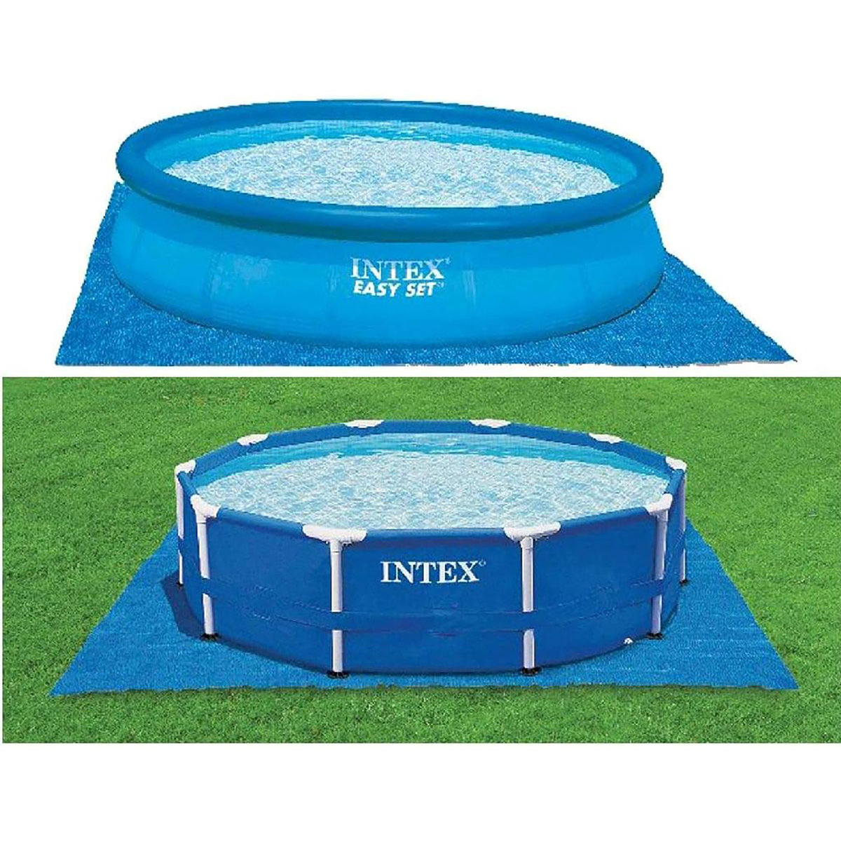Intex: Pool Ground Cloth - 15.5 Feet - Square Blue Cloth, For Use With ...