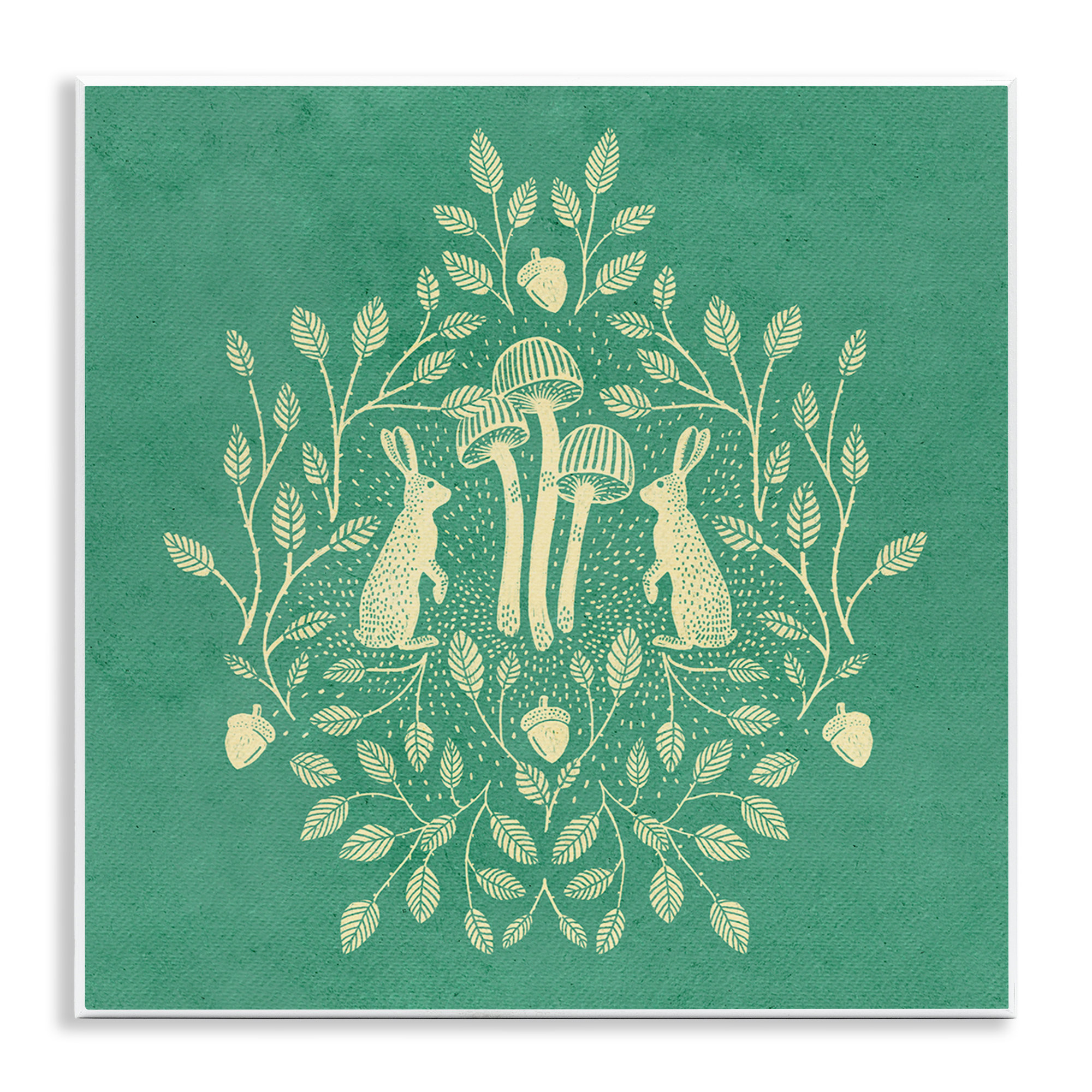 Dakota Fields Turquoise Botanical Rabbits Wall Plaque Art by Katie O ...